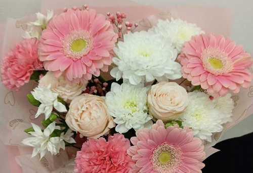Букет цветов с розовыми герберами Доставка цветов
