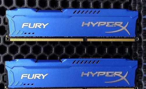 HyperX fury kit DDR3-1600 blue 2x8gb 25/2016года