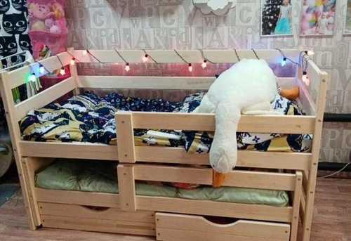 Детская кроватка Софа двухъярусная/выдвижная/выкат