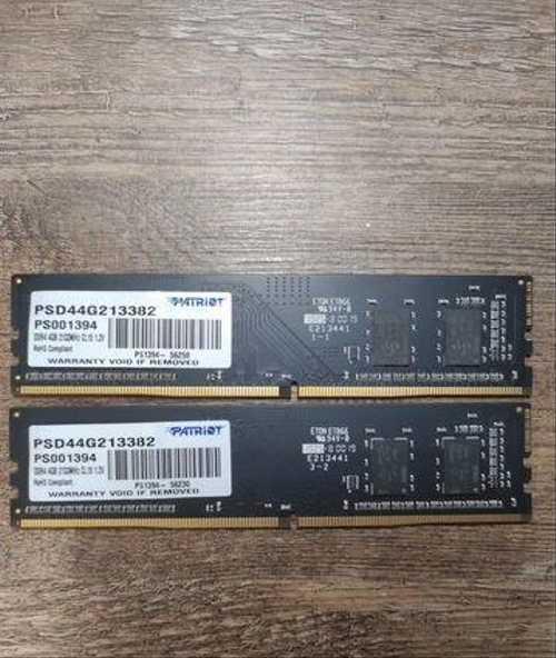 Patriot DDR4 4GB 2133 (PSD44G213382) 2 шт