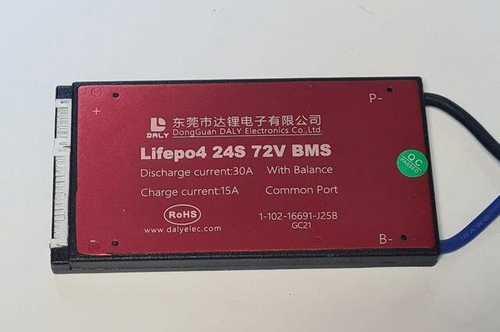 Плата контроля BMS lifepo4 24S 72V 30A