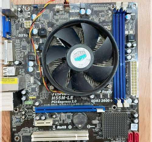 Материнская плата asrock h55m le   i3 530