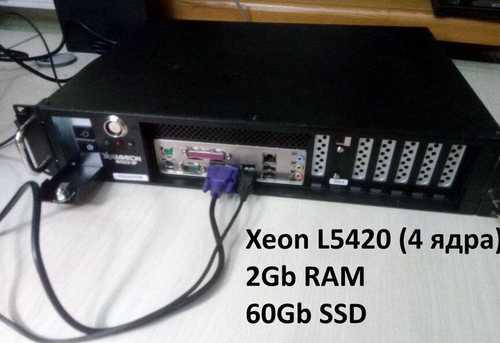 Бесшумный сервер 2U в стойку 4 ядра, SSD