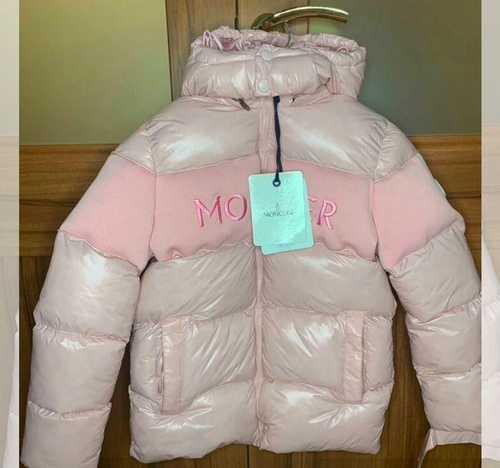 Пуховик moncler розовый