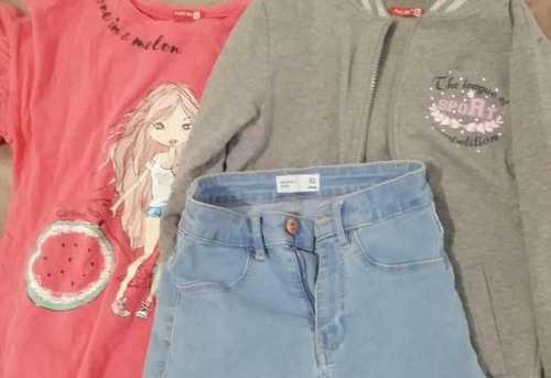 Вещи для девочки(джинсы, кофта, туника) 9-10 лет