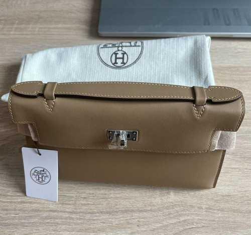 Сумка hermes kelly pochette chai swift PHW