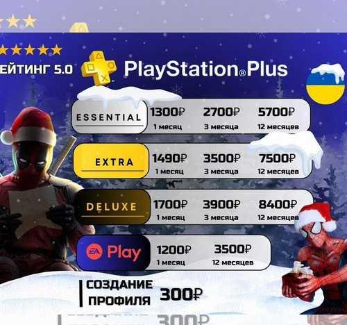 Подписка ps plus Delux Украина на любой срок (Арт.13789)