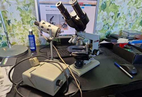 Микроскоп биолам ломо СССР Р7У4.2 с осветителем