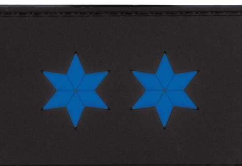 3D rank badge police master (2 stars, blue)