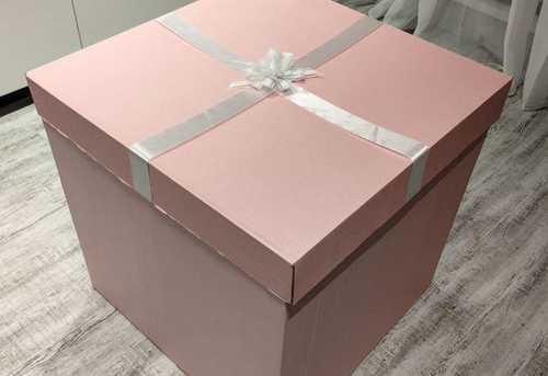 Коробка для воздушных шаров, розовая, 70х70х70