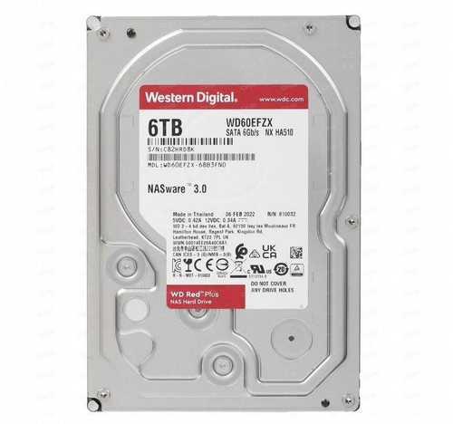 6 тб Жесткий диск WD Red Plus WD60efzx