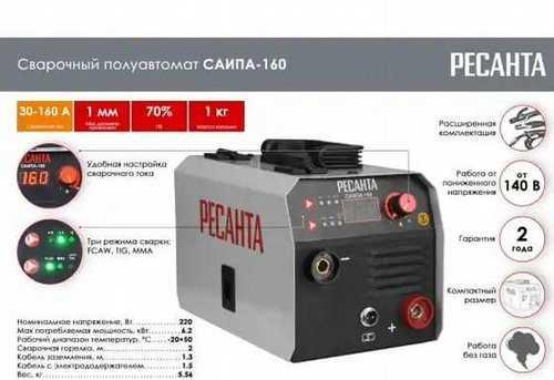 Сварочный полуавтомат саипа 160 (MIG/MAG) Ресанта