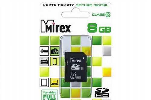 Флеш карта SD 8GB Mirex sdhc Class 10