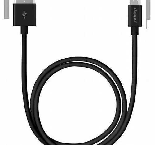 Кабель Deppa Data Cable USB - microUSB 72229, чер