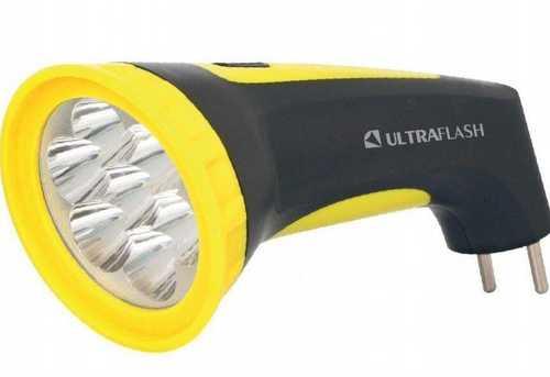 Ultraflash LED3807M (фонарь аккум 220В, черный/жел