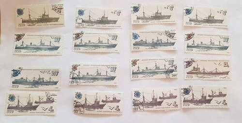 Почтовые марки СССР серия корабли