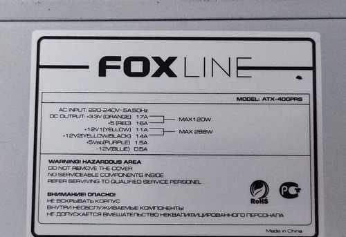 Бп foxline ATX-400PRS 400W