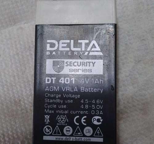 Аккумуляторная батарея delta DT 401 4v. 1Ah