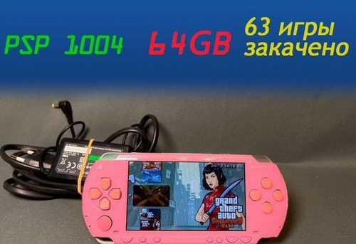 PSP 1004 64gb прошитая + 63 игры