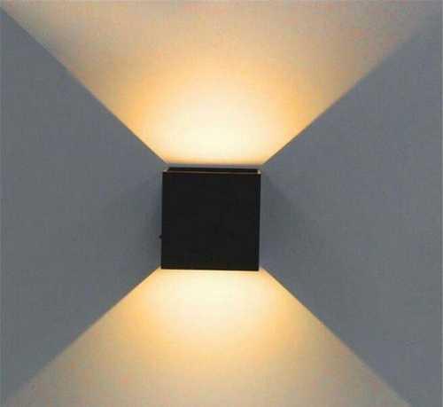 Фасадный светильник "куб". Черный корпус