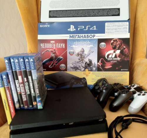 Sony playstation 4 slim 1tb с играми