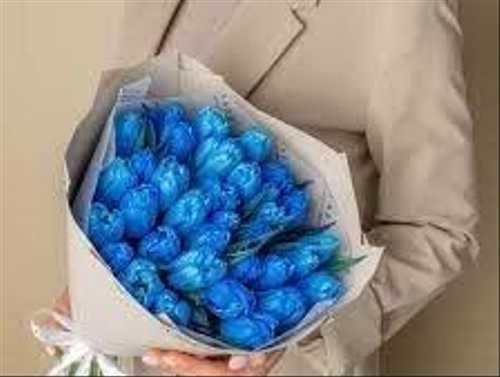 Синие тюльпаны букеты голубые доставка