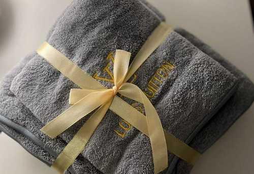 Полотенца Louis Vuitton серые / Подарочный набор