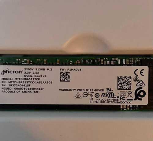 512 гб SSD M.2 накопитель Crucial Micron 2200