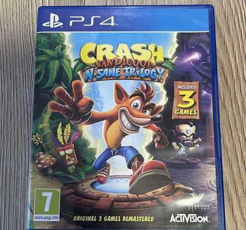 Crash bandicoot n sane trilogy PS4 диск