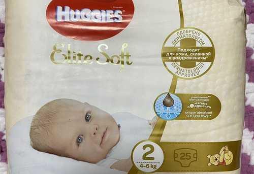 Подгузники Huggies elite soft 4-6 кг 25 штук