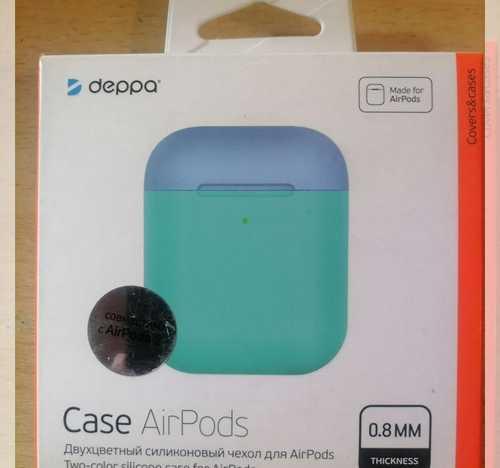 Чехол для apple AirPods 2/AirPods Mint-Light Blue