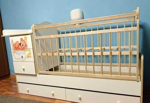 Детская кровать трансформер для новорожденных