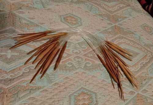 Спицы для вязания круговые бамбук
