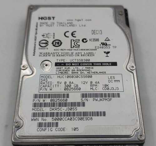 Жесткий диск huc106030css600, 0b25660, Hitachi, SA