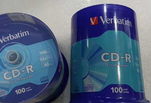 Диски CD-R Verbatim 700mb туба 100 шт (новые)