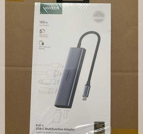 Ugreen. USB концентратор Ugreen 6 в 1 (хаб), 2 х U