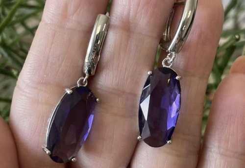 Серьги камень под аметист