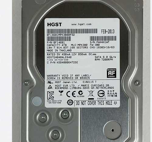 Внутренний жесткий диск hgst 4 тб