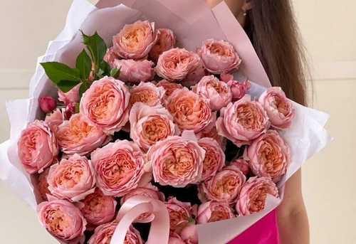 Пионовидные розы, кустовые розы, букет роз
