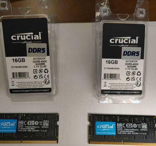 DDR5-4800 sodimm Crucial 2 шт. по 16 GB