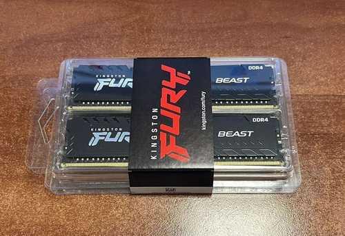 Память Kingston DDR4 128Gb KIT4 2666 Fury Beast