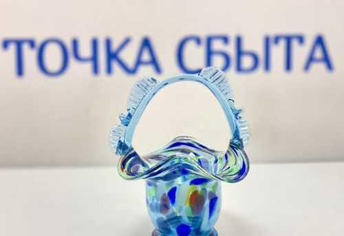 Ваза "Корзинка" цветное стекло, СССР
