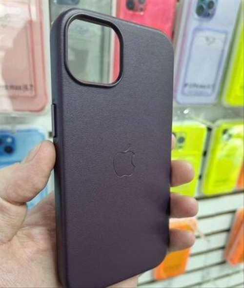 Чехол iPhone 13 Leather Case MagSafe фиолетовый
