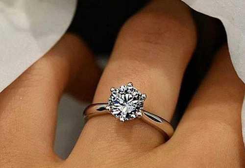 Помолвочное кольцо с бриллиантом 0,3 на заказ