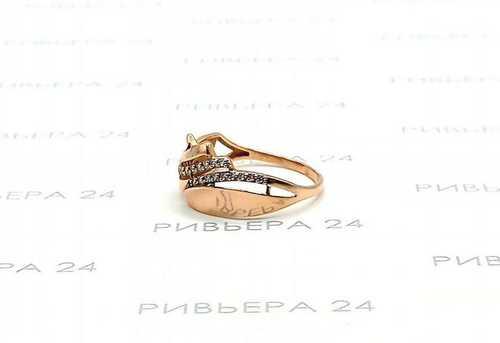 Золотое кольцо с фианитами 585 пробы 1.80 грамм
