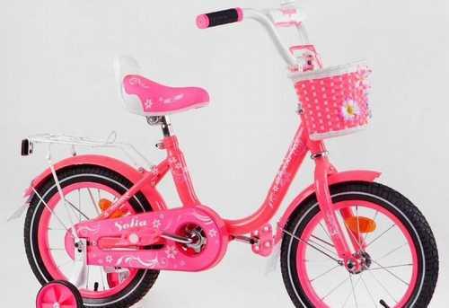 14д. Велосипед maxxpro sofia 14 (N14-2) розово-бел