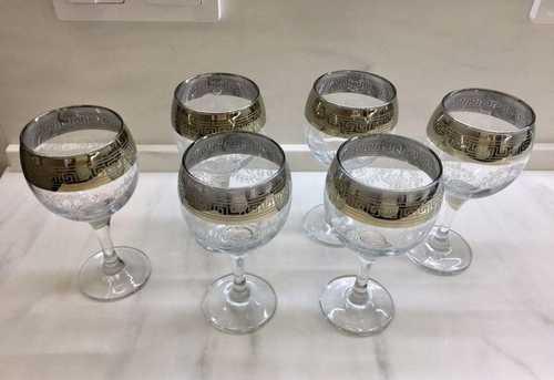 Набор бокалов для вина Версачи платина гравировка