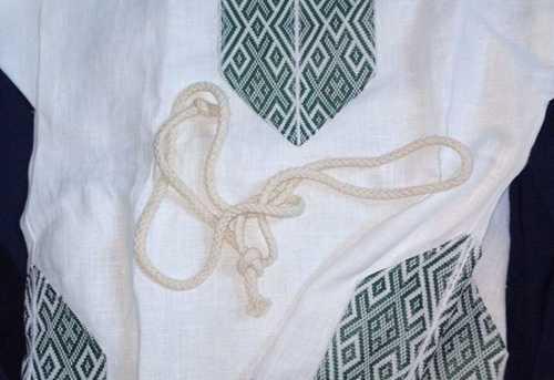 Славянская белая льняная рубаха 44 размера