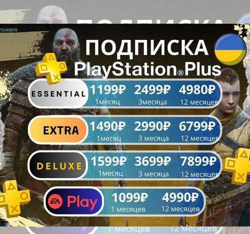 Подписка ps plus Delux на ps4 ps5 EA play (Арт.77276)