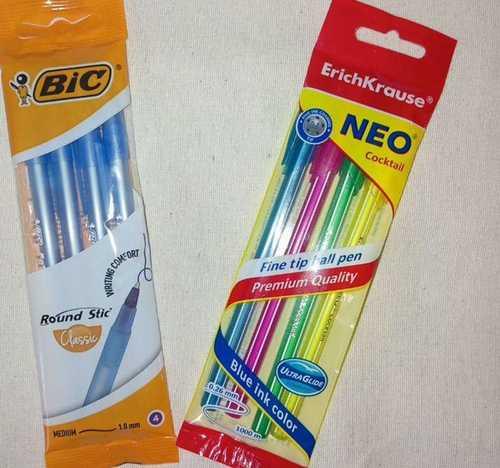 Шариковые ручки BIC и NEO